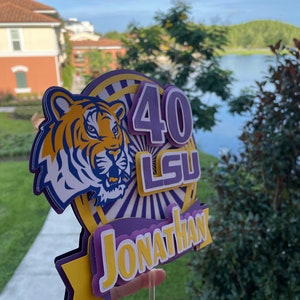 Personalized LSU Cake Topper: Birthday Party Decor - Etsy