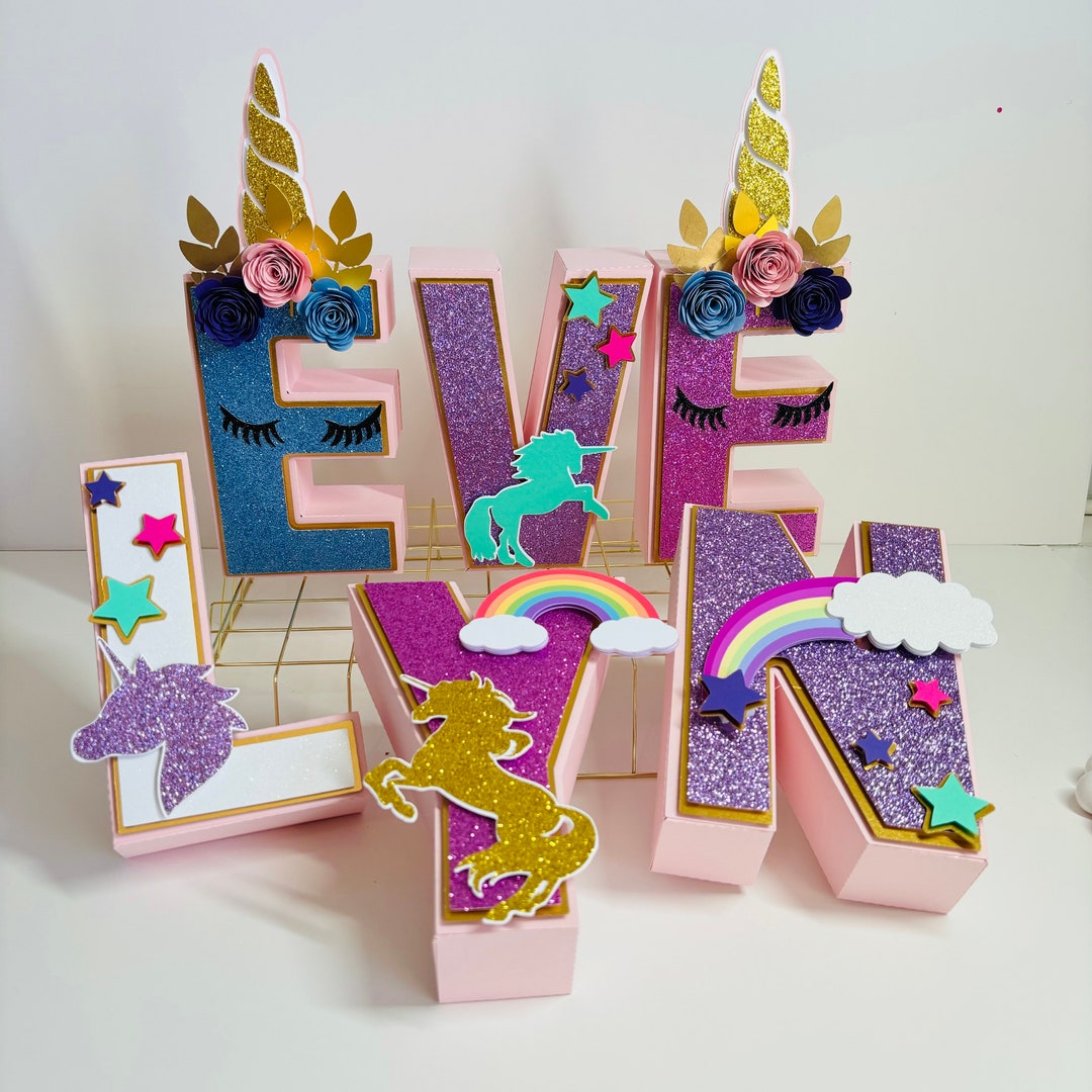 Unicorn Party, Unicorn 3D Number, Unicorn Birthday Decorations, Unicorn ...