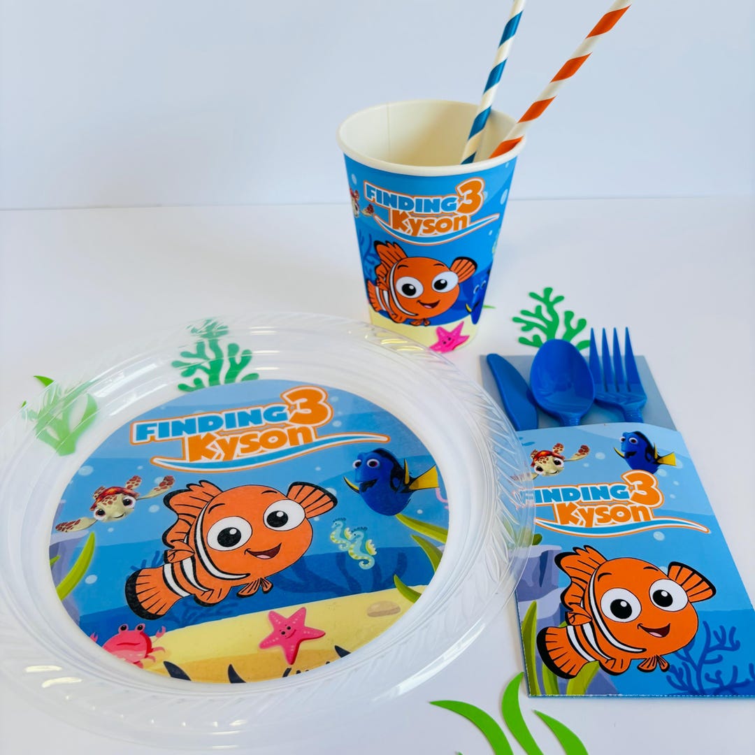 Finding Nemo Birthday Party Plates and Utensils: Custom Table Decor - Etsy