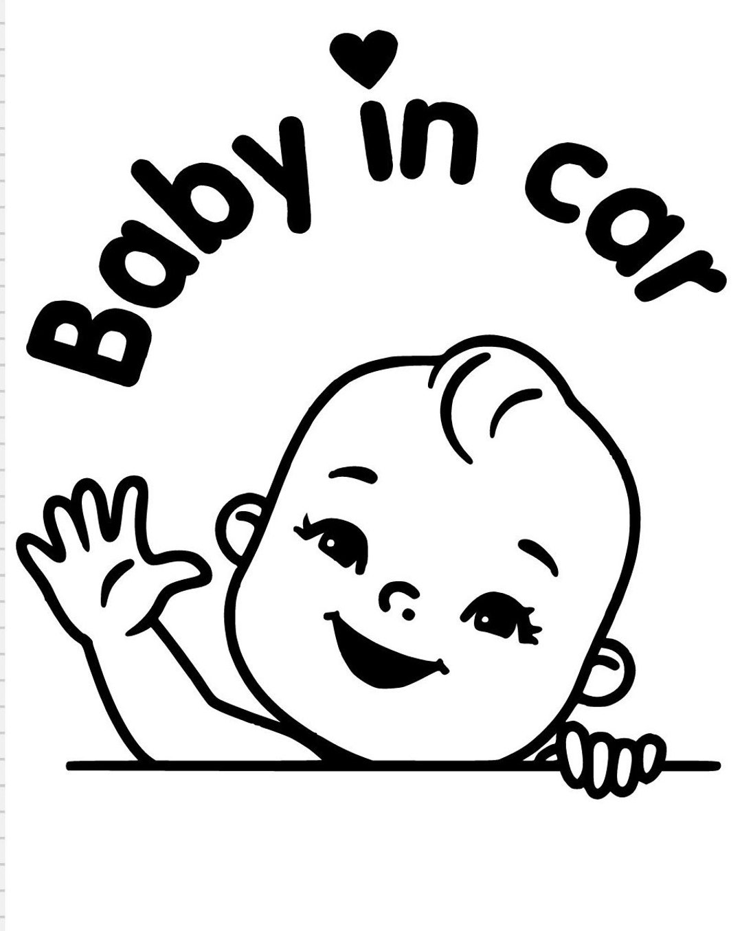 Baby Waving Baby in Car Window Decal Sticker - Etsy