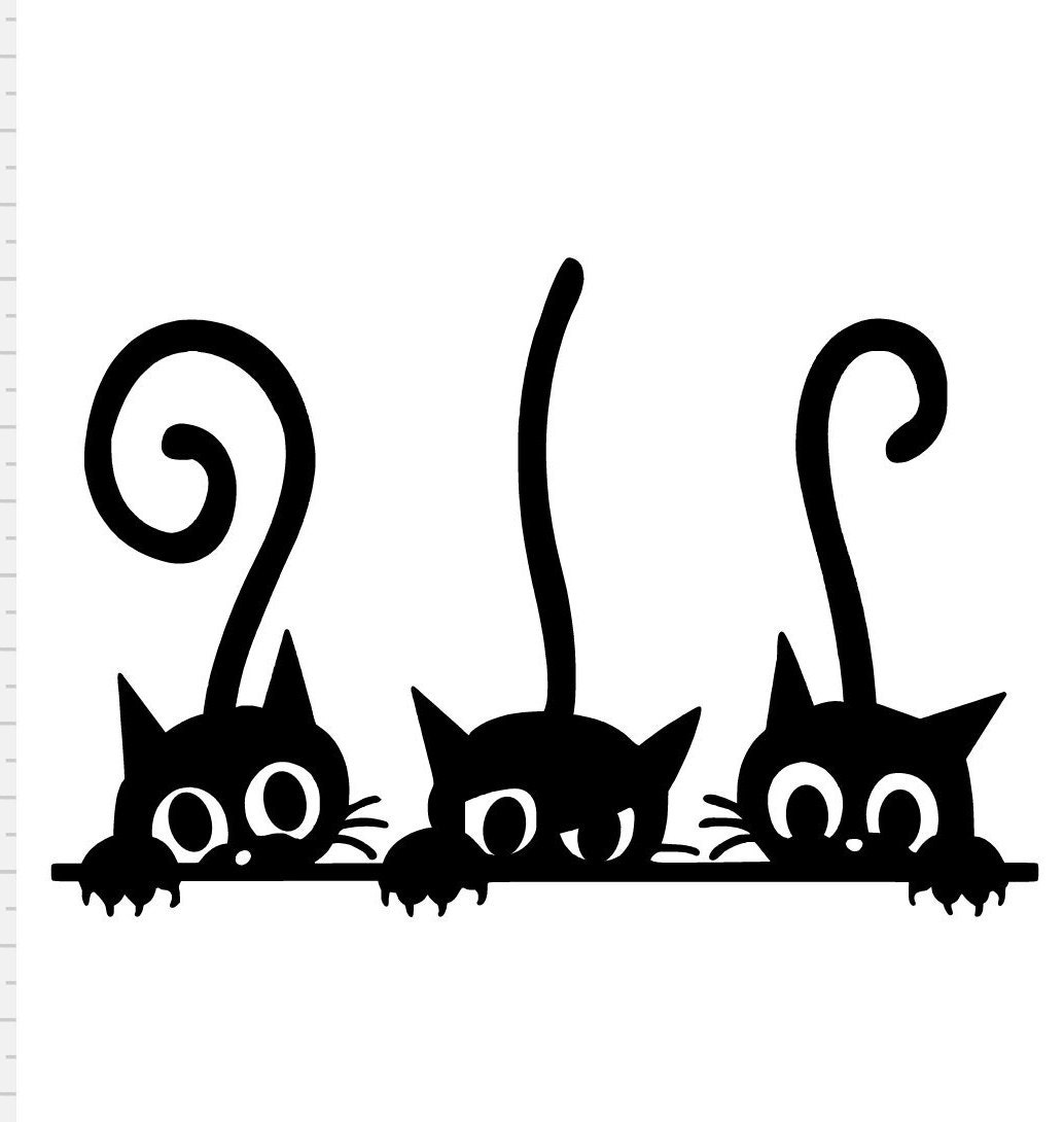 3 Black Cats Vinyl Decal - Etsy