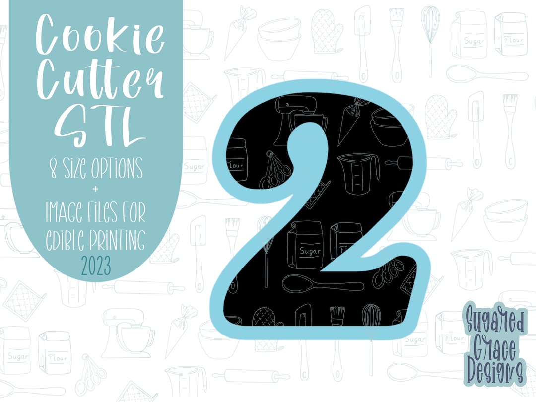 Number Two Cookie Cutter Stl, Png Image File, 3D Printing, Instant ...
