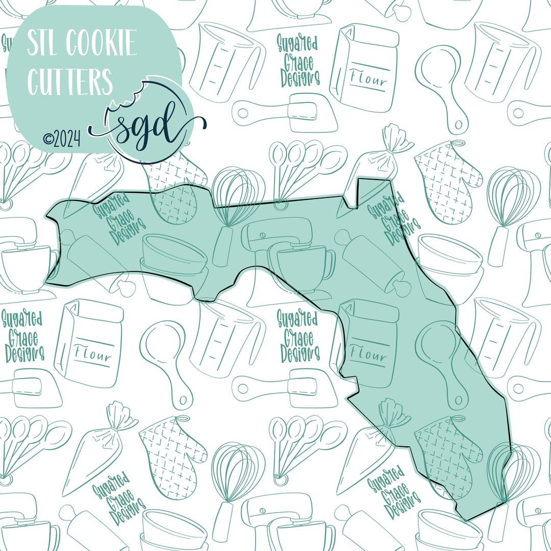 Florida Cookie Cutter STL Files With PNG Images - for 3D Printing and ...