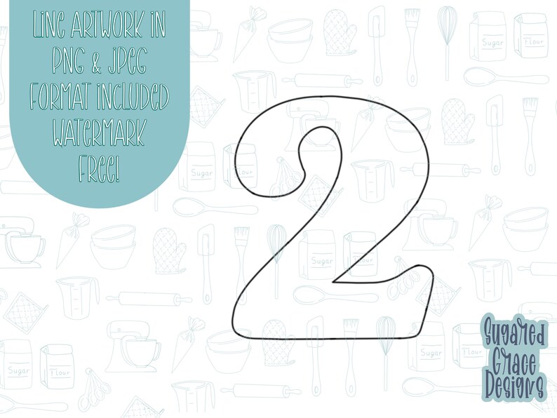 Number Two Cookie Cutter Stl Png Image File 3D Printing - Etsy