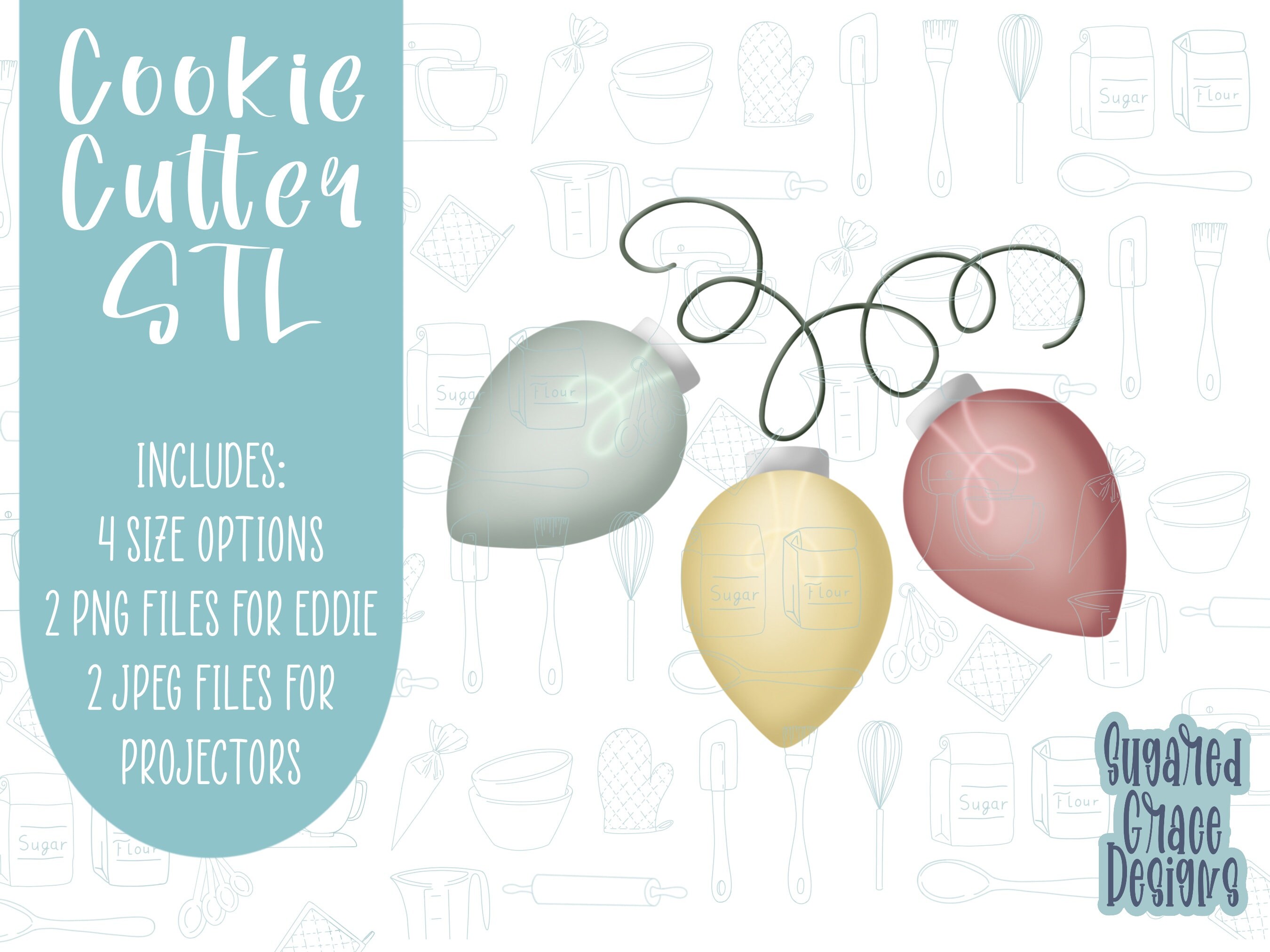 Christmas Lights Cookie Cutter STL File for 3D Printing With - Etsy