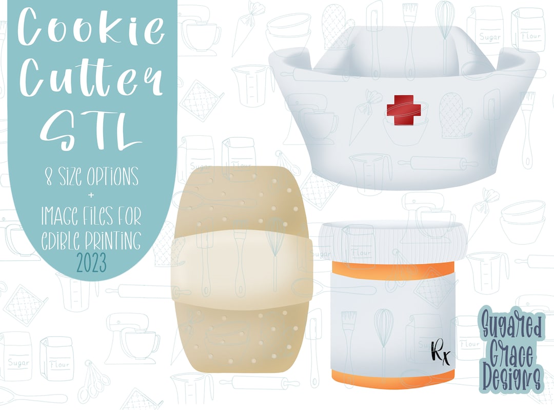 First Aid Cookie Cutter Stl File Set for 3d Printing, Hospital Png ...