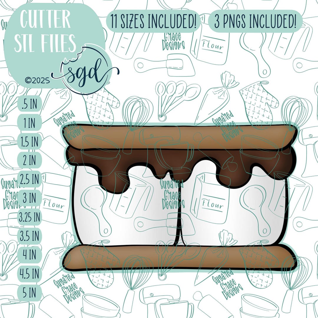Smore Cookie Cutter STL Files for 3D Printing With Matching Printable ...