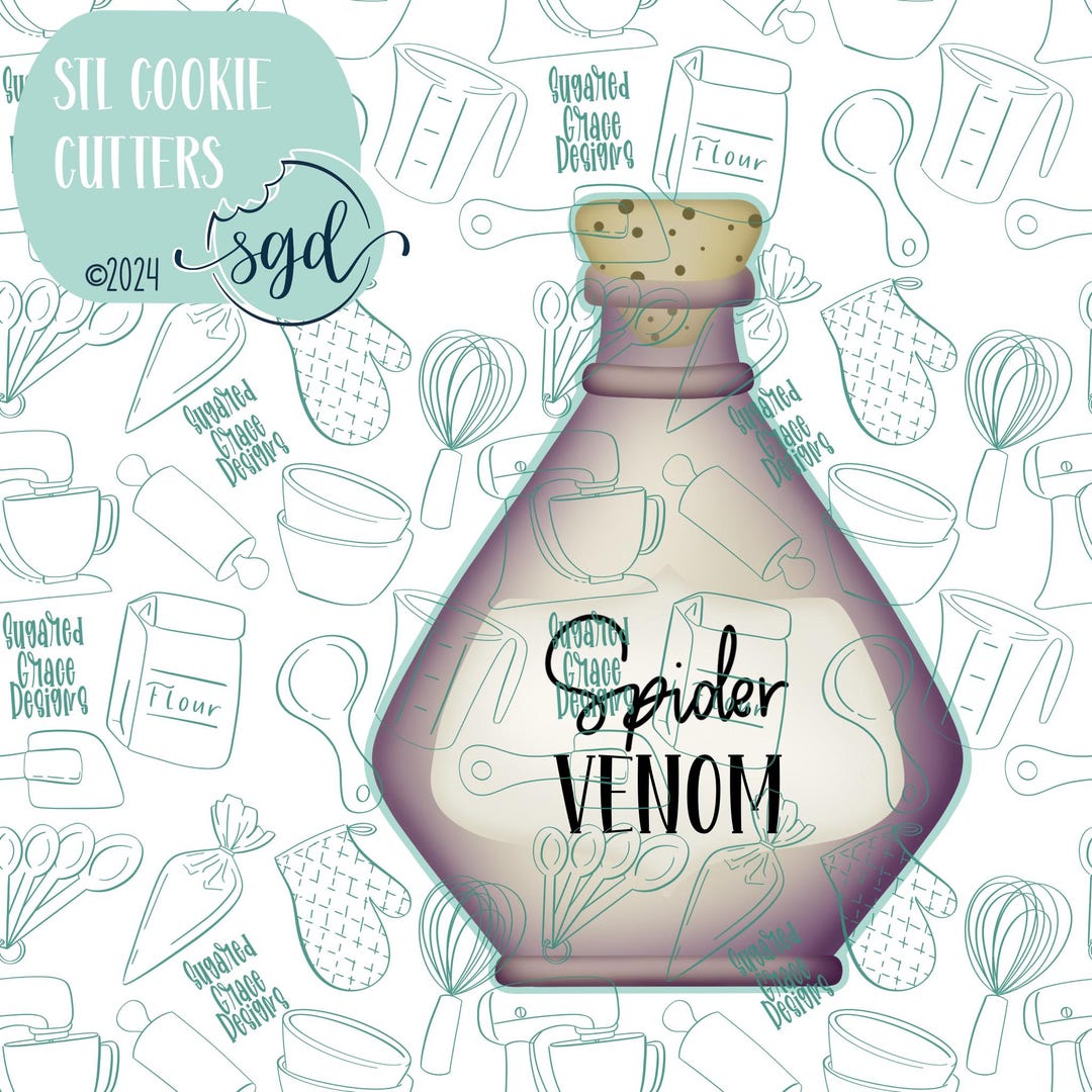 Spider Venom Potion Cookie Cutter STL Files With PNG Images to Match ...
