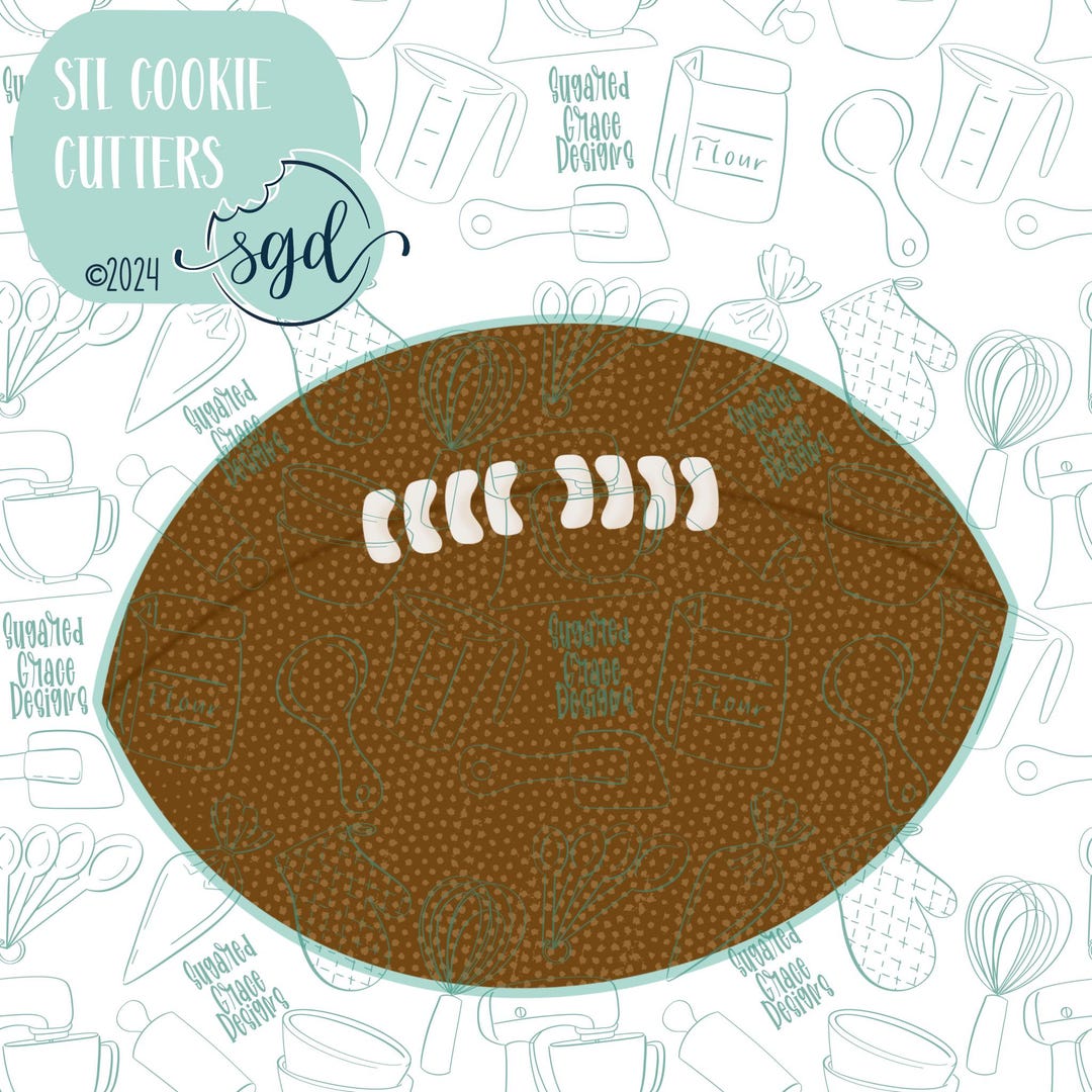 Football Cookie Cutter Stls With 4 Pngs - 8 Sizes - for 3D Printing and ...
