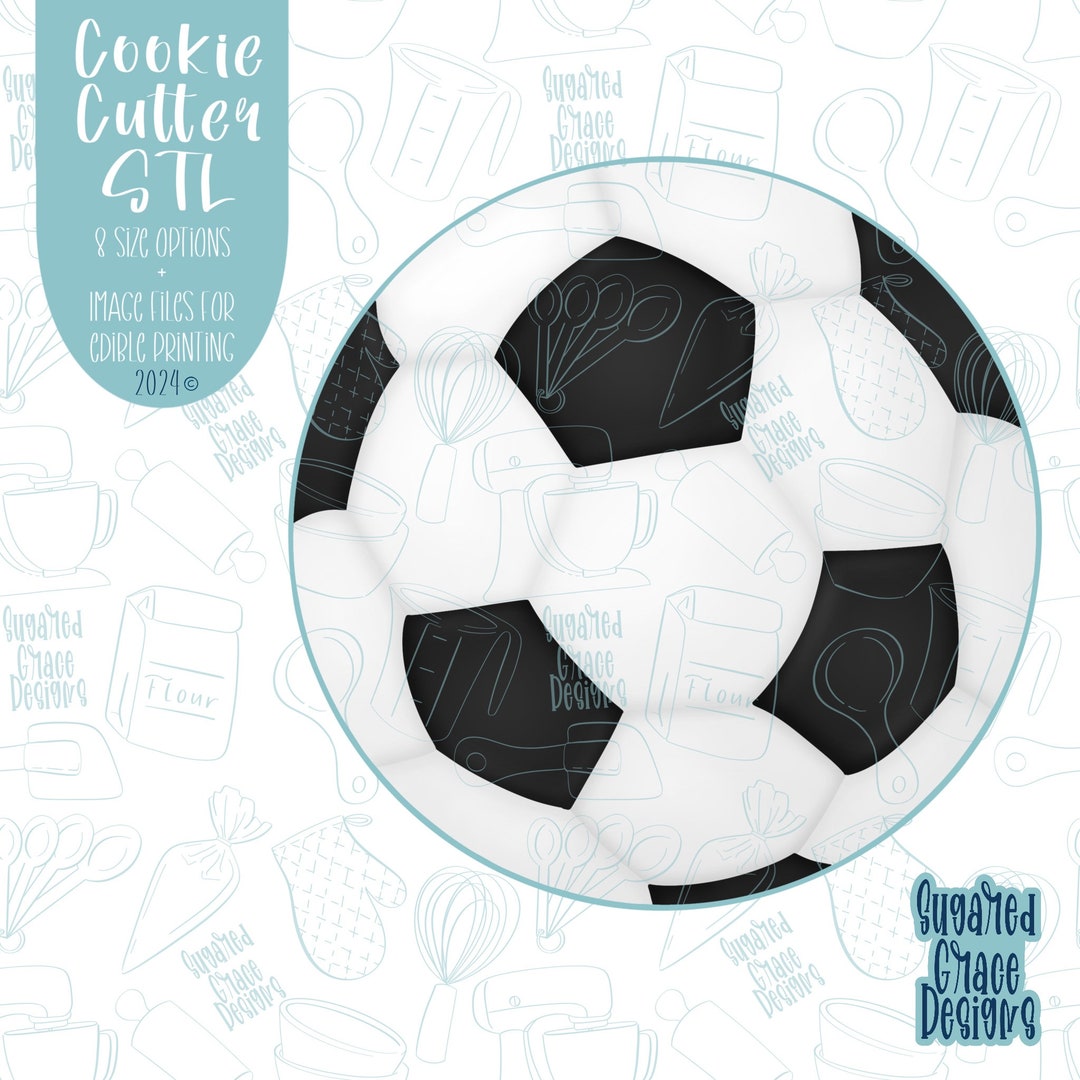 Soccer Ball Cookie Cutter STL Files for 3D Printing With Matching ...