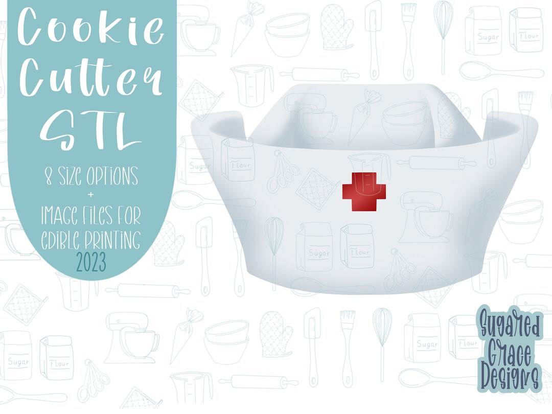 Nurse Cap Cookie Cutter Stl File for 3d Printing, Hospital Png ...