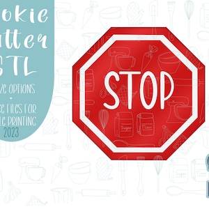 Stop Sign Cookie Cutter Stl File for 3D Printing With Png Printable ...