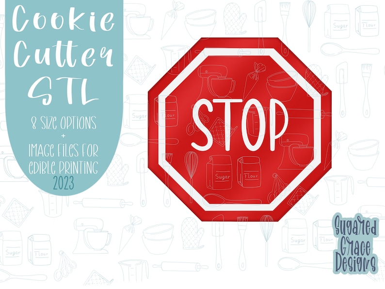 Stop Sign Cookie Cutter Stl File for 3D Printing With Png - Etsy