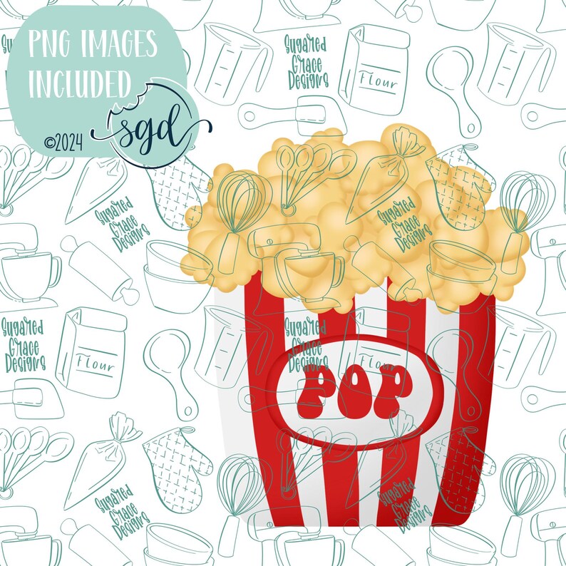 Popcorn Bucket Cookie Cutter STL Files With PNG Images - for 3D ...