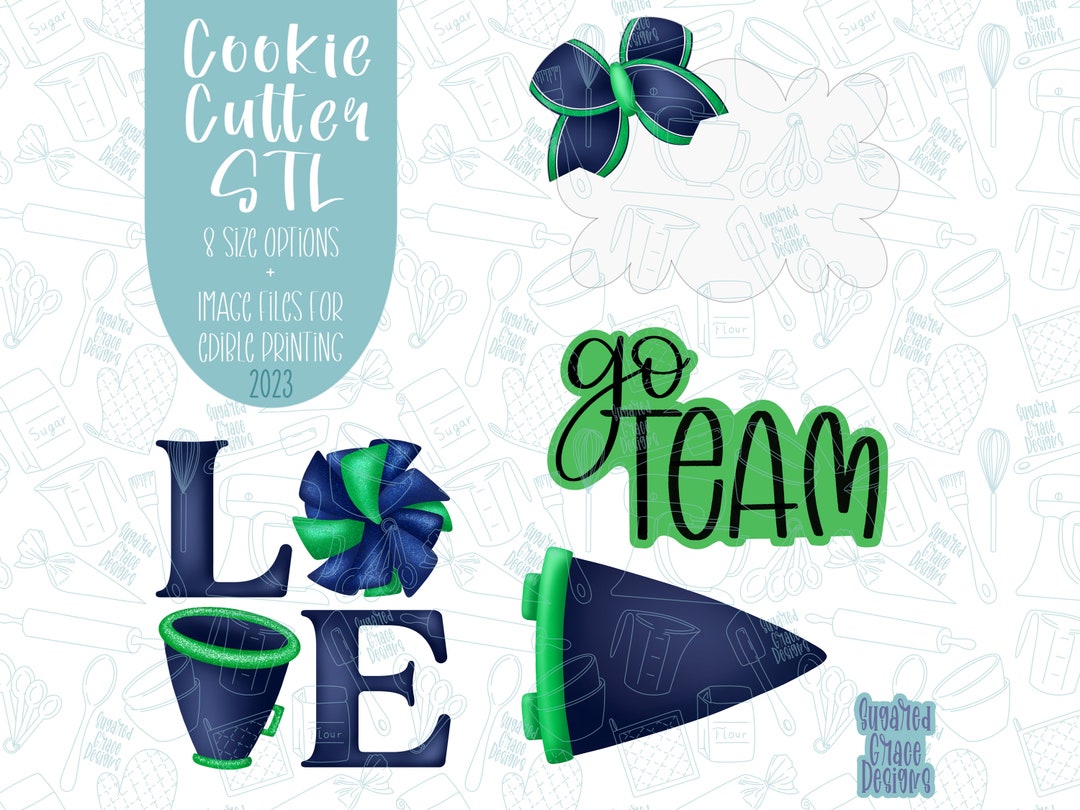 Cheerleading Cookie Cutter Stl File Set for 3d Printing With Matching ...
