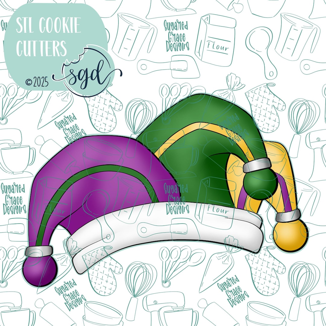 Mardi Gras Jester Hat Cookie Cutter Stl Files for 3D Printing With ...