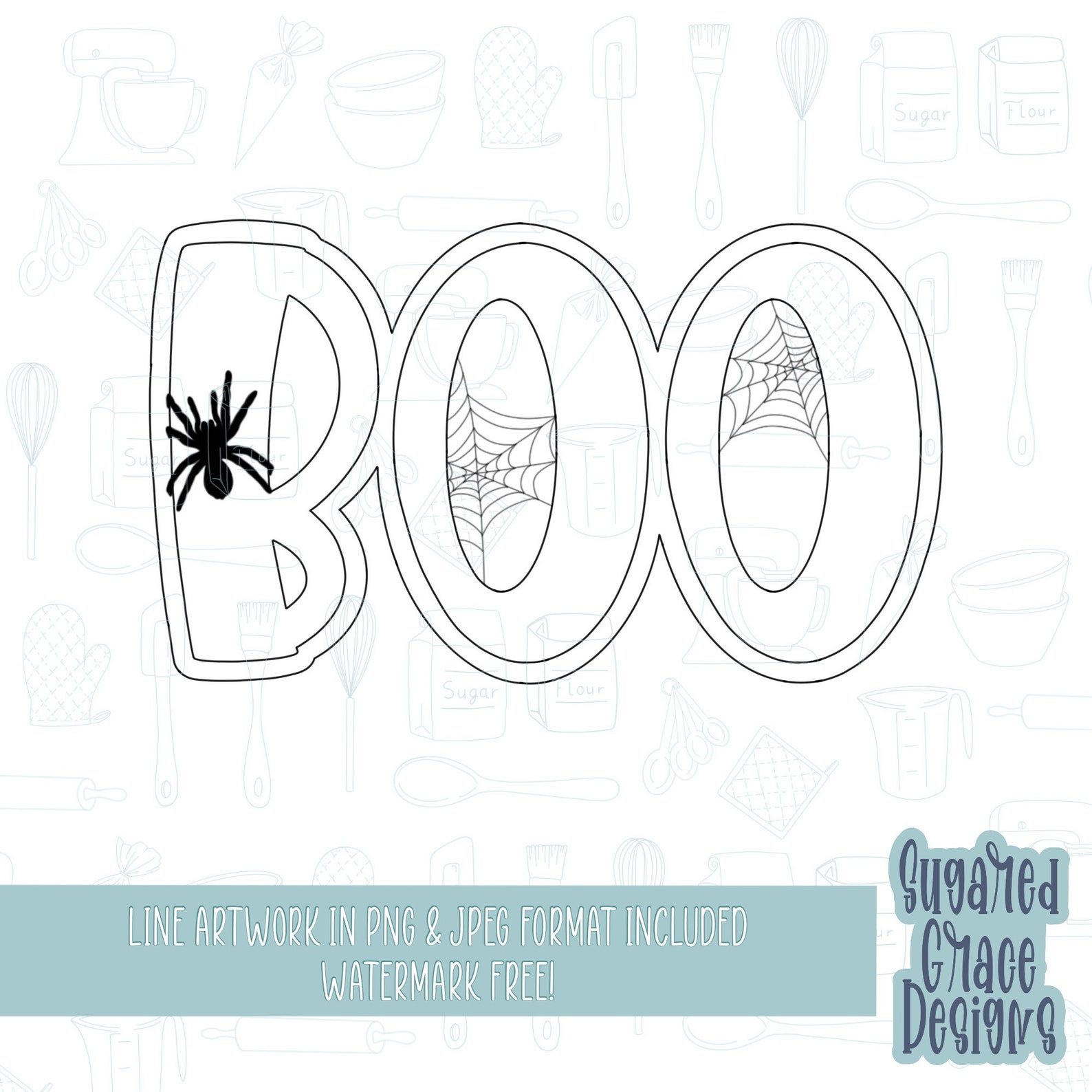 Halloween Boo Cookie Cutter STL, Spiderweb Design (digital Download) - Etsy