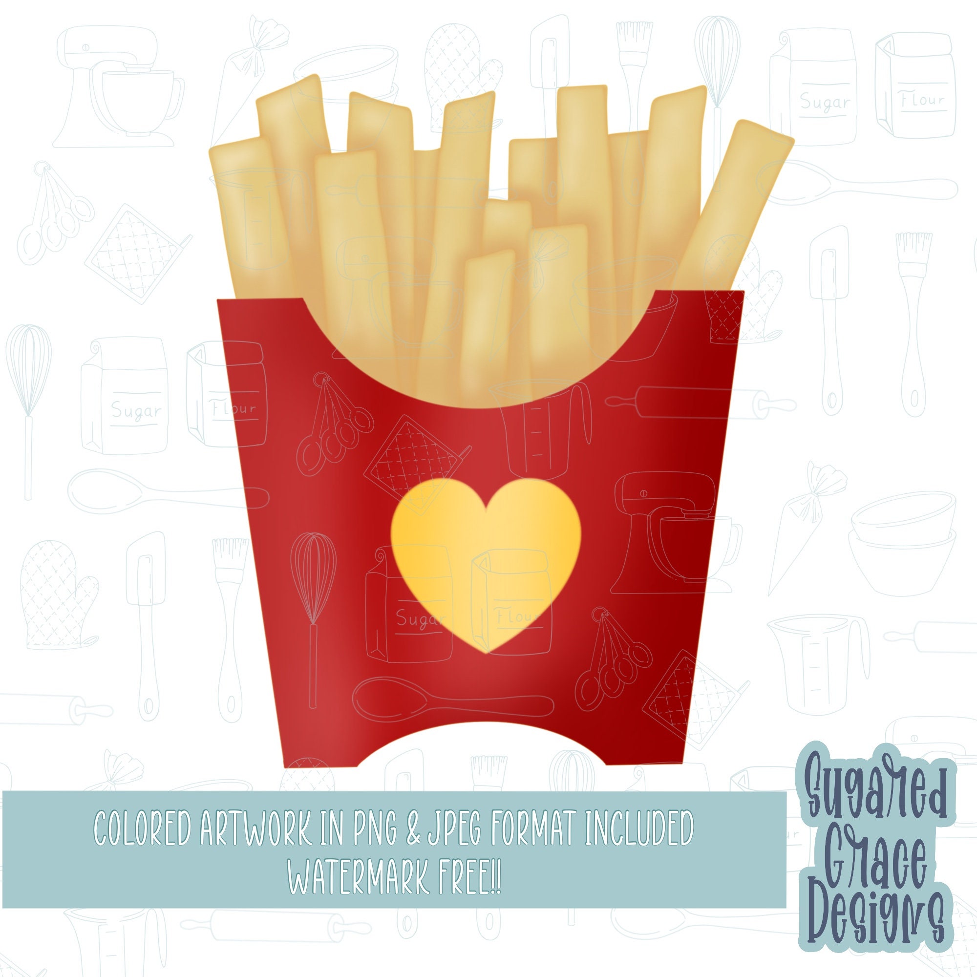 French Fries Cookie Cutter Stl File for 3D Printing With Png - Etsy