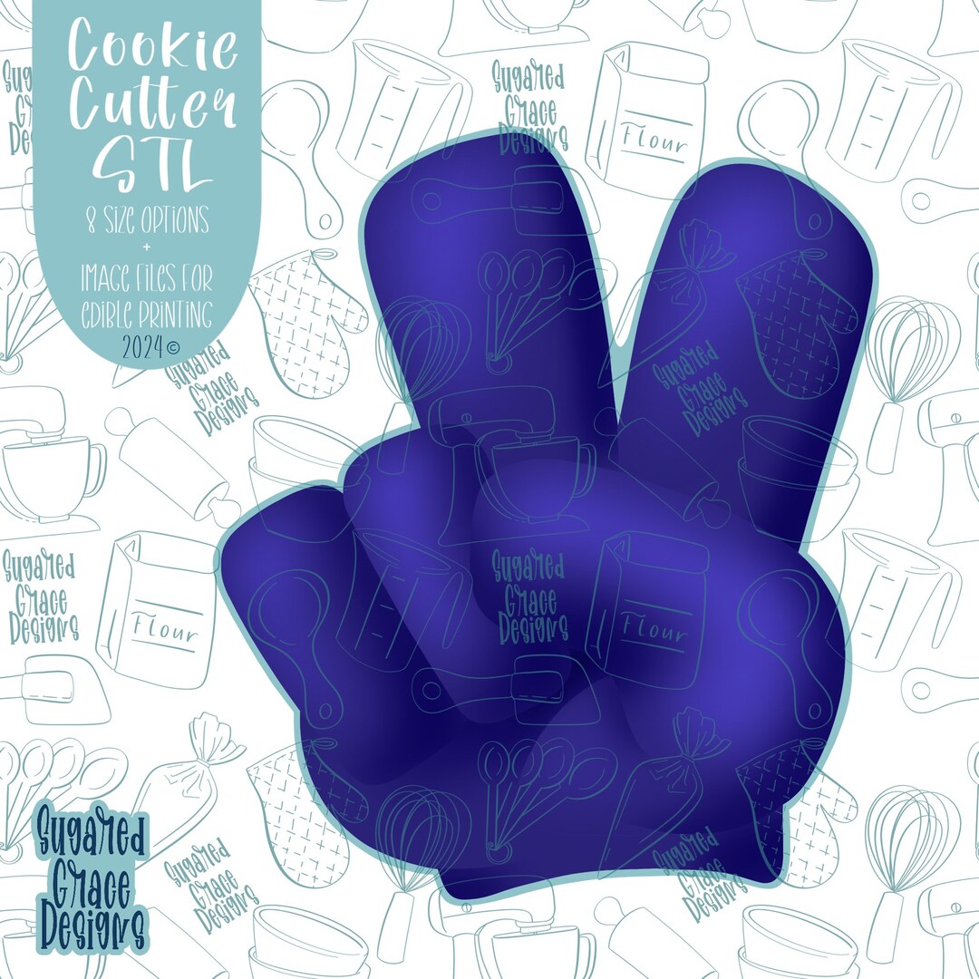 Peace Wave Hand Sign Cookie Cutter STL Files for 3D Printing With ...