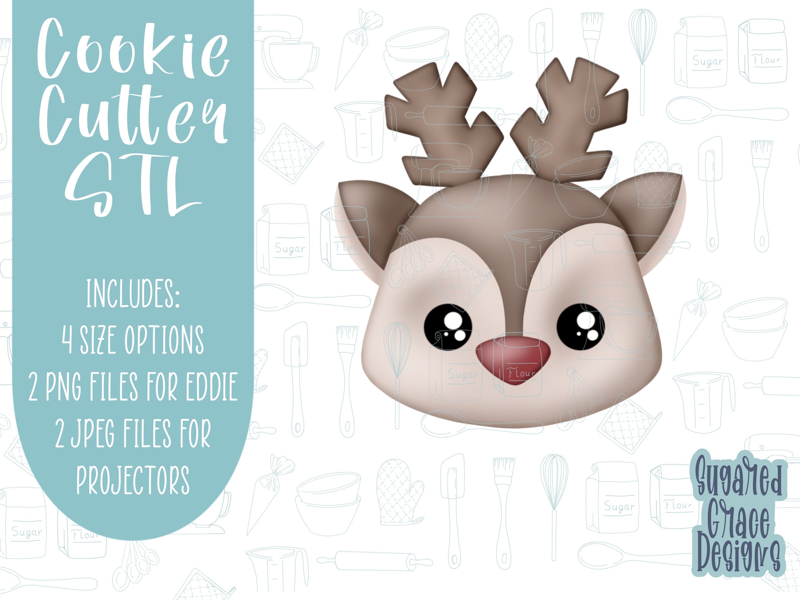 Red Nosed Reindeer Cookie Cutter STL File for 3D Printing With - Etsy