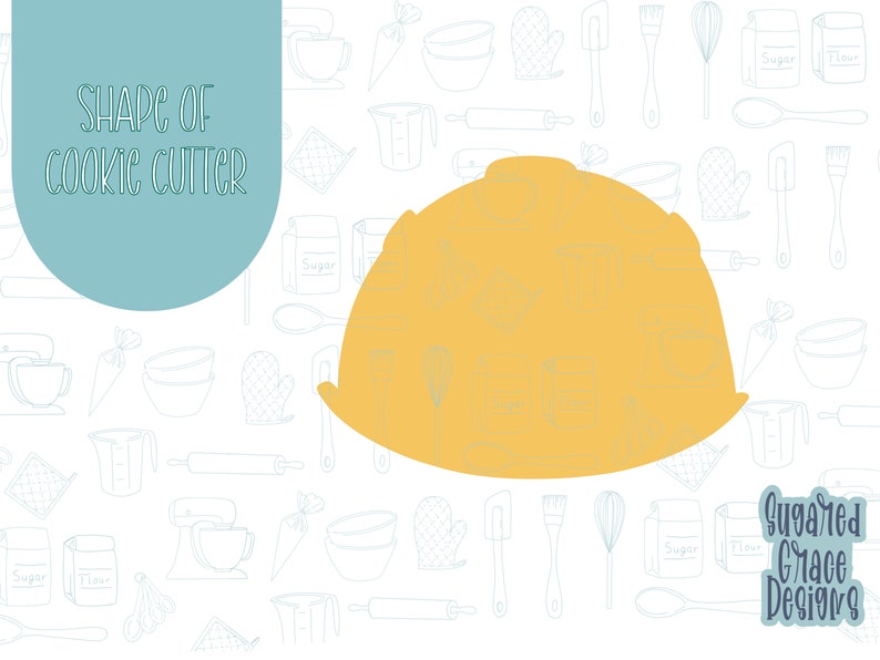 Hard Hat Cookie Cutter Stl With Png Image for Eddie Edible Ink Printer ...