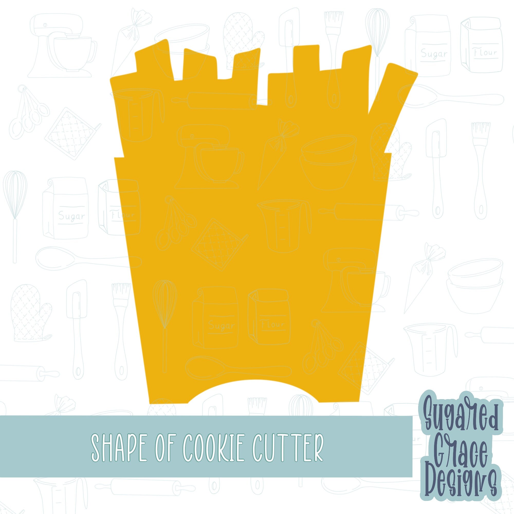 French Fries Cookie Cutter Stl File for 3D Printing With Png - Etsy