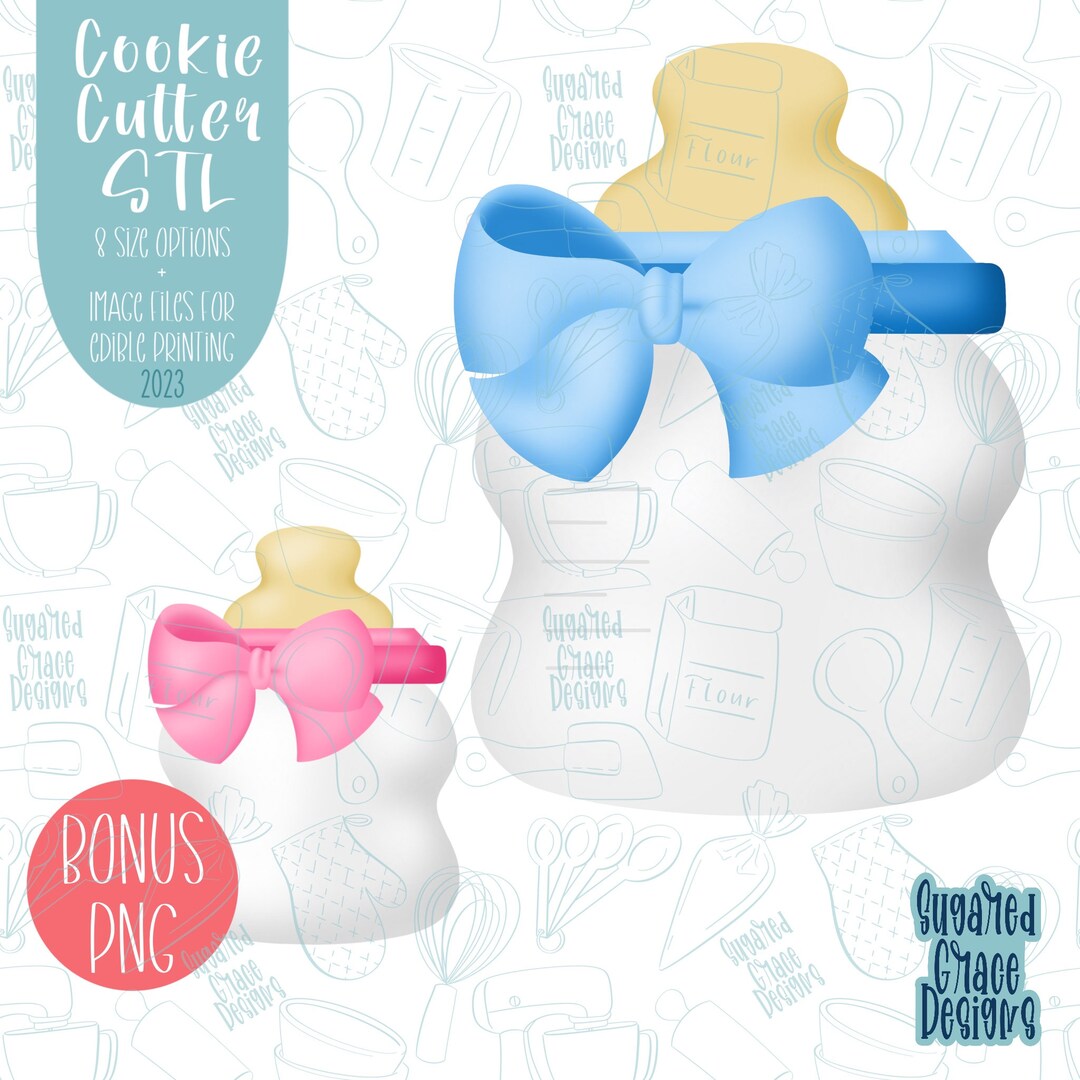 Baby Bottle With Bow Cookie Cutter Stl File for 3D Printing, Baby ...