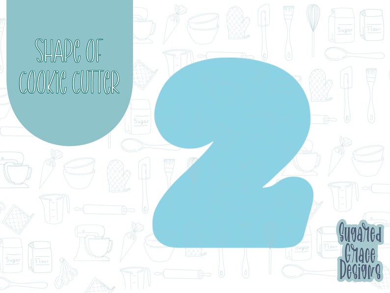 Number Two Cookie Cutter Stl, Png Image File, 3D Printing, Instant ...