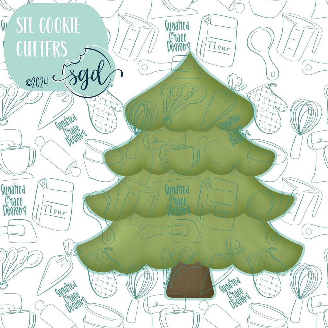 Pine Tree Cookie Cutter STL Files With PNG Images to Match - for 3D ...