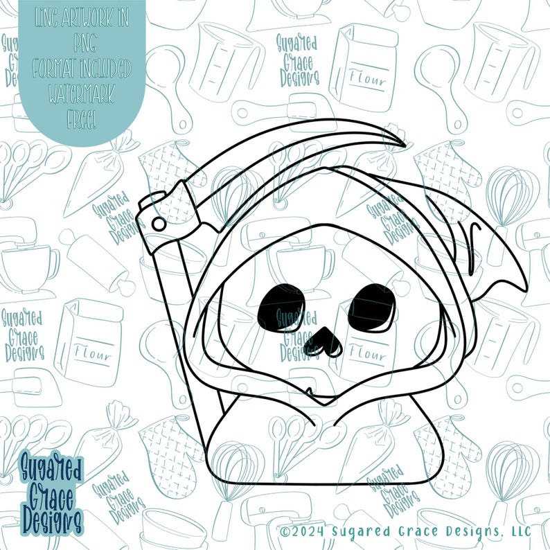 Grim Reaper Cookie Cutter STL Files for 3D Printing With Matching ...