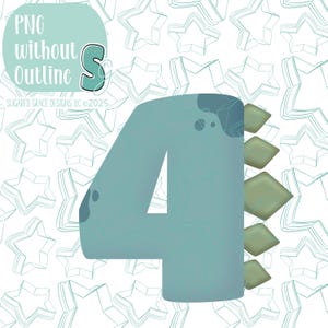 Dinosaur Themed Number 4 Cookie Cutter STL Files for 3D Printing With ...