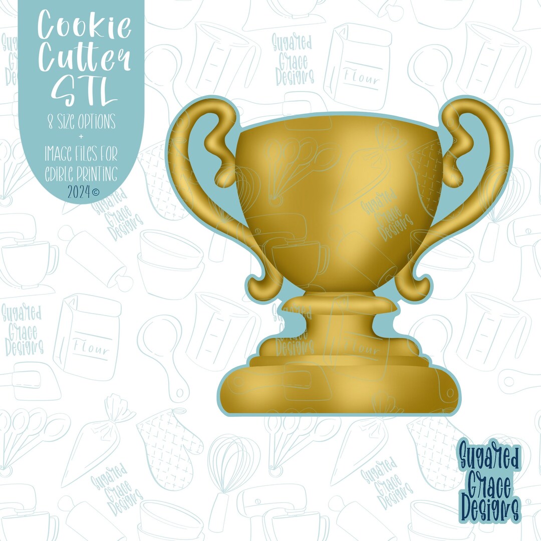 Sports Trophy Cookie Cutter STL Files for 3D Printing With Matching ...