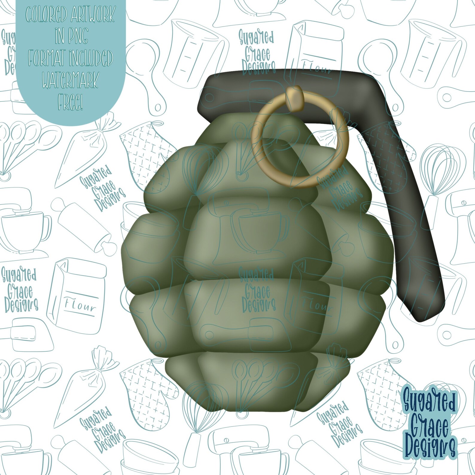 Army Military Hand Grenade Bomb Cookie Cutter STL File for 3D Printing ...
