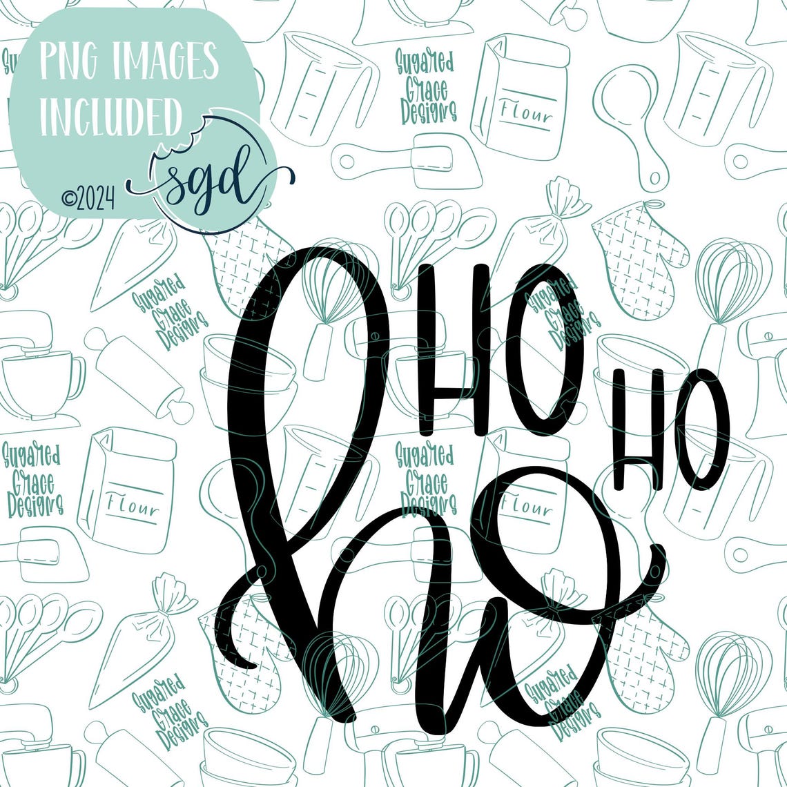 Ho Ho Ho Lettered Word Plaque Cookie Cutter STL File and PNG Image to ...
