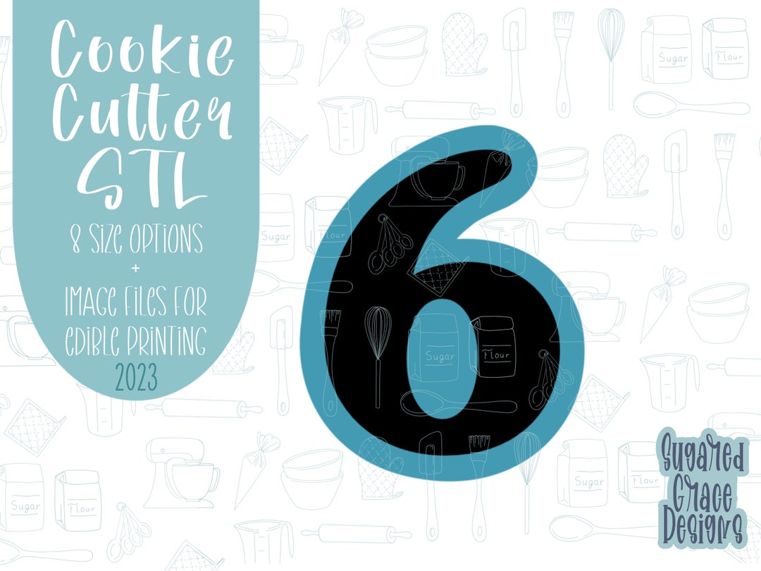 Number Six Cookie Cutter Stl, Png Image File, 3D Printing, Instant ...
