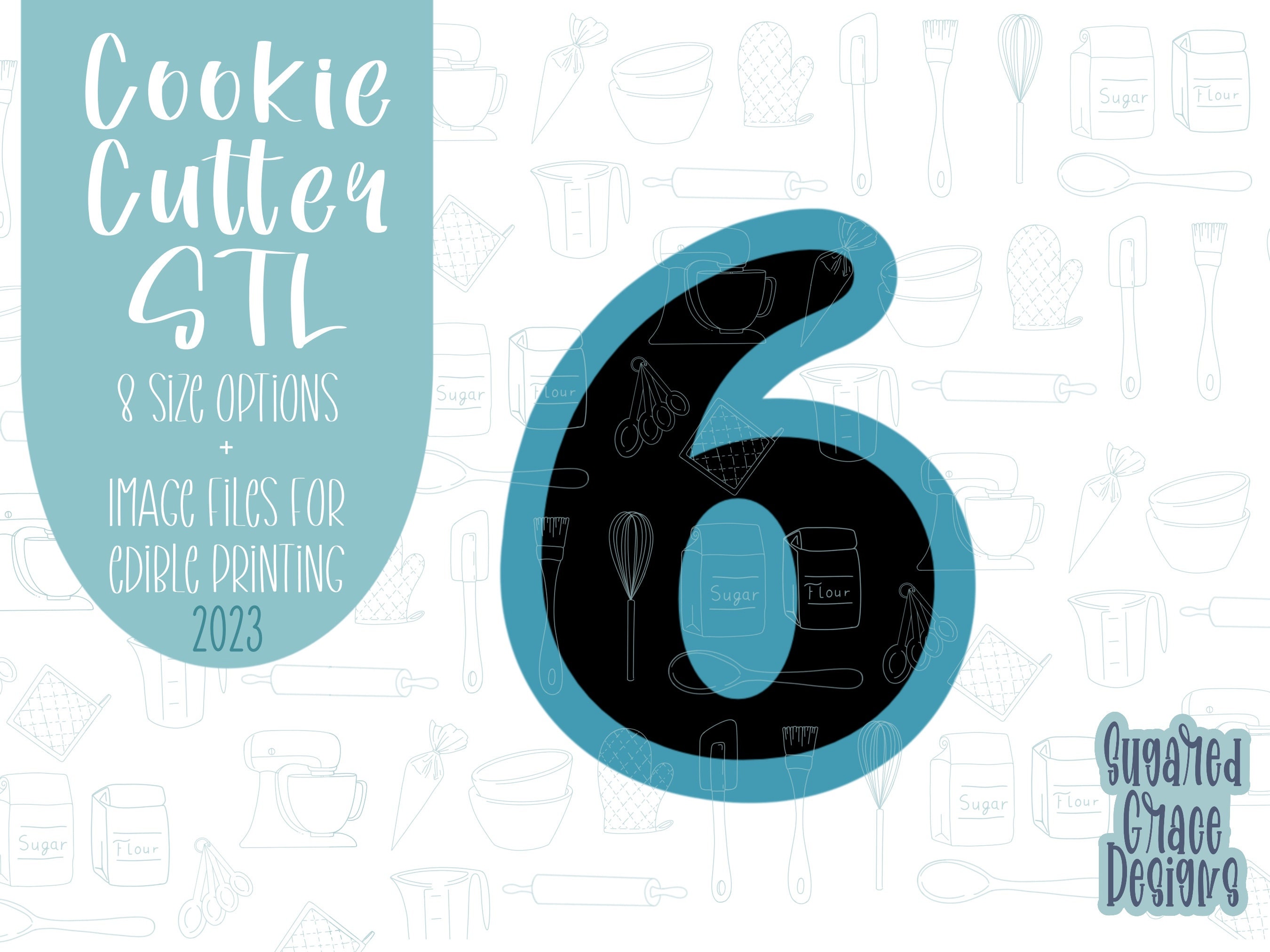 Number Six Cookie Cutter Stl Png Image File 3D Printing - Etsy