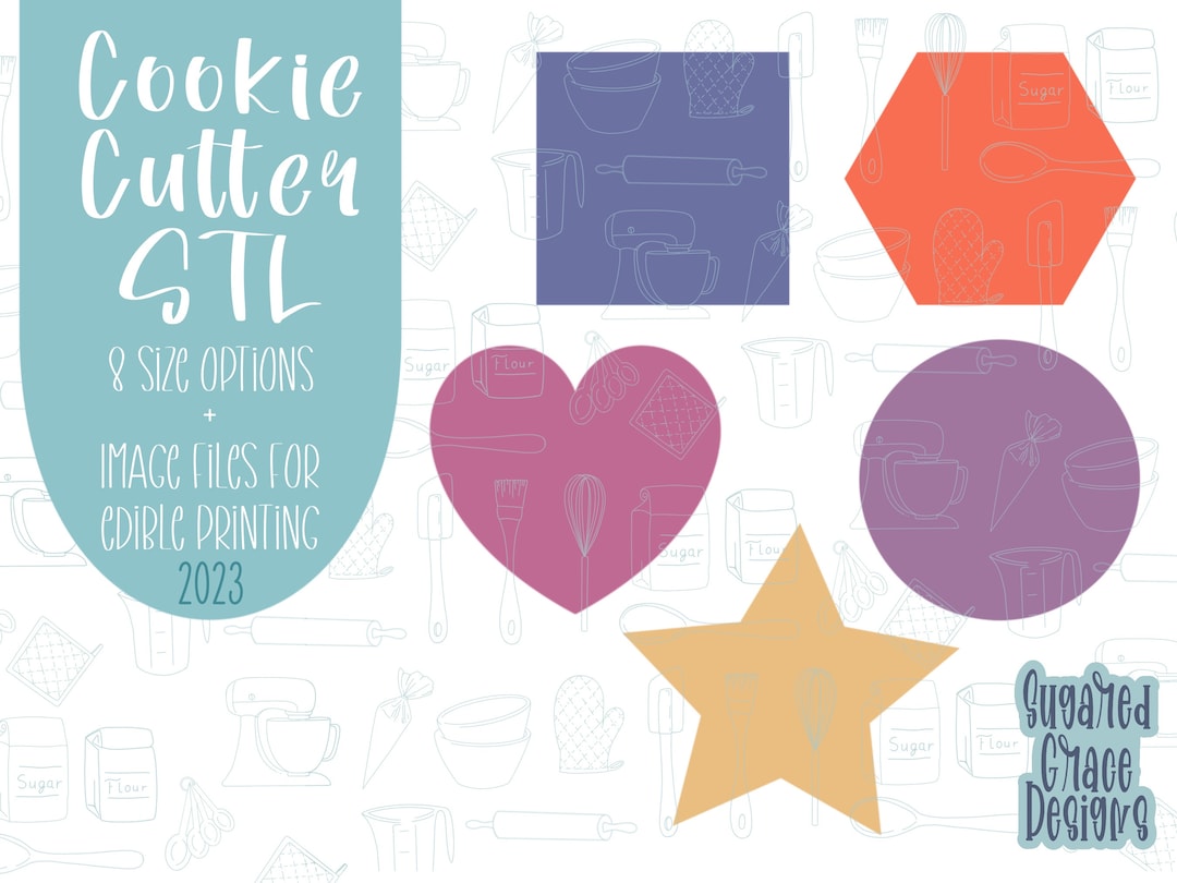 Basic Shapes Cookie Cutter Stl, Png Image File, 3D Printing, Instant ...