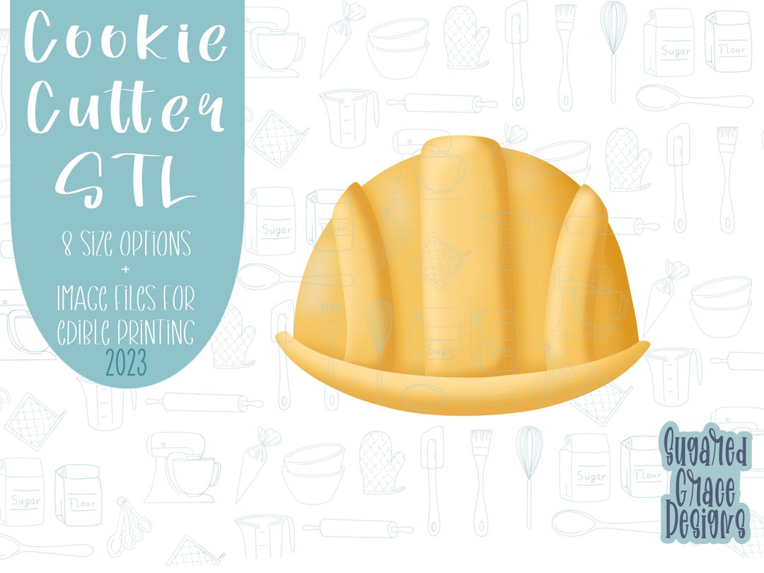 Hard Hat Cookie Cutter Stl With Png Image for Eddie Edible Ink Printer ...