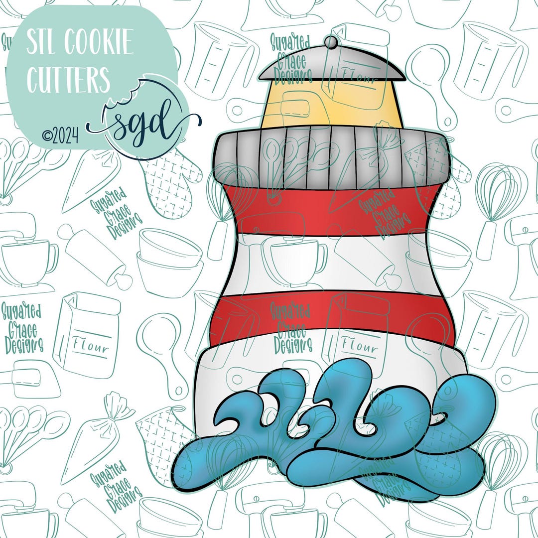 Nautical Lighthouse Cookie Cutter STL Files With PNG Images to Match ...