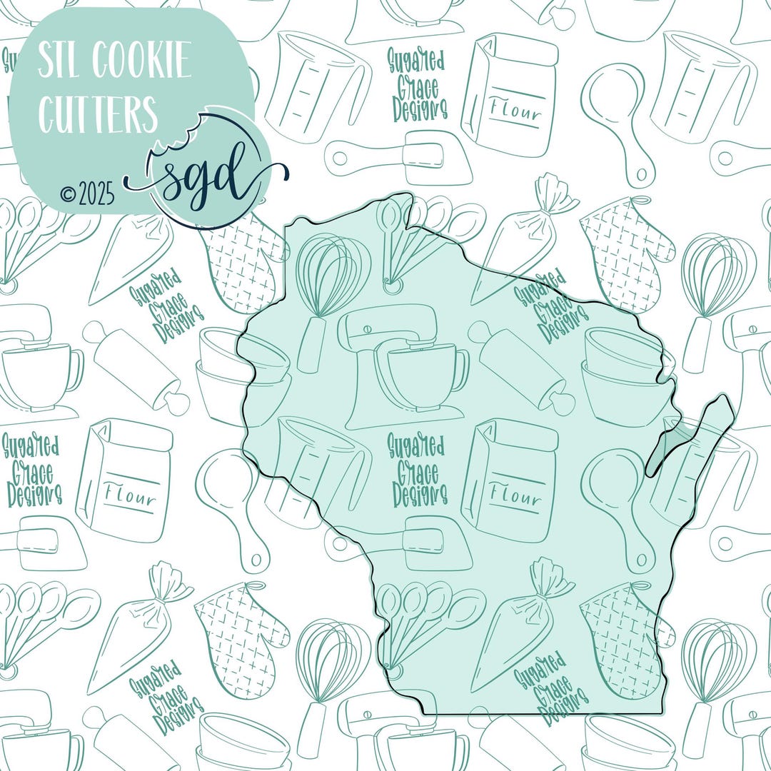 Wisconsin State Cookie Cutter STL Files With PNG Images - for 3D ...