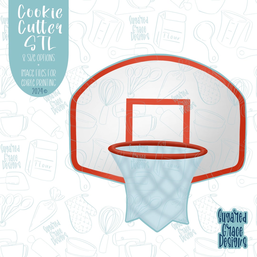 Basketball Hoop and Backboard Cookie Cutter STL Files for 3D Printing ...