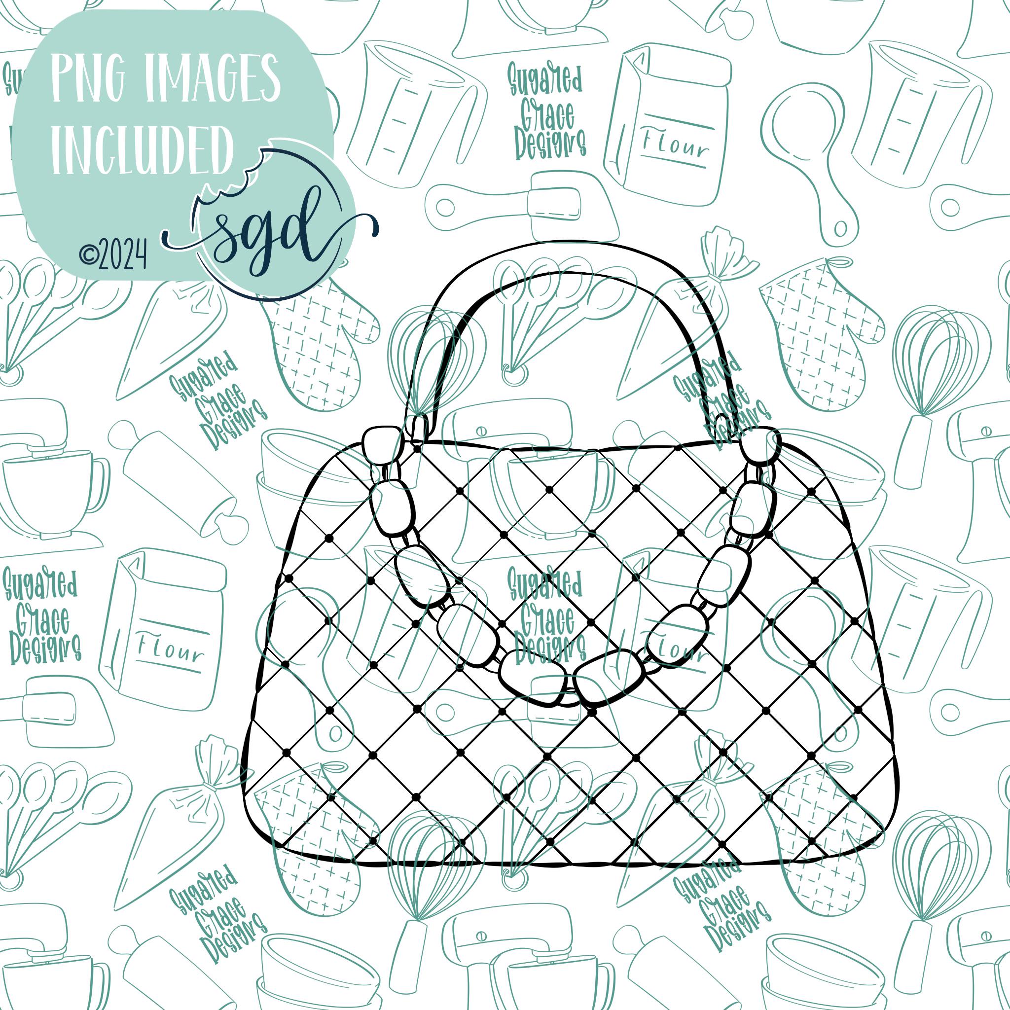 Pink Quilted Designer Purse Cookie Cutter STL Files With PNG Images ...