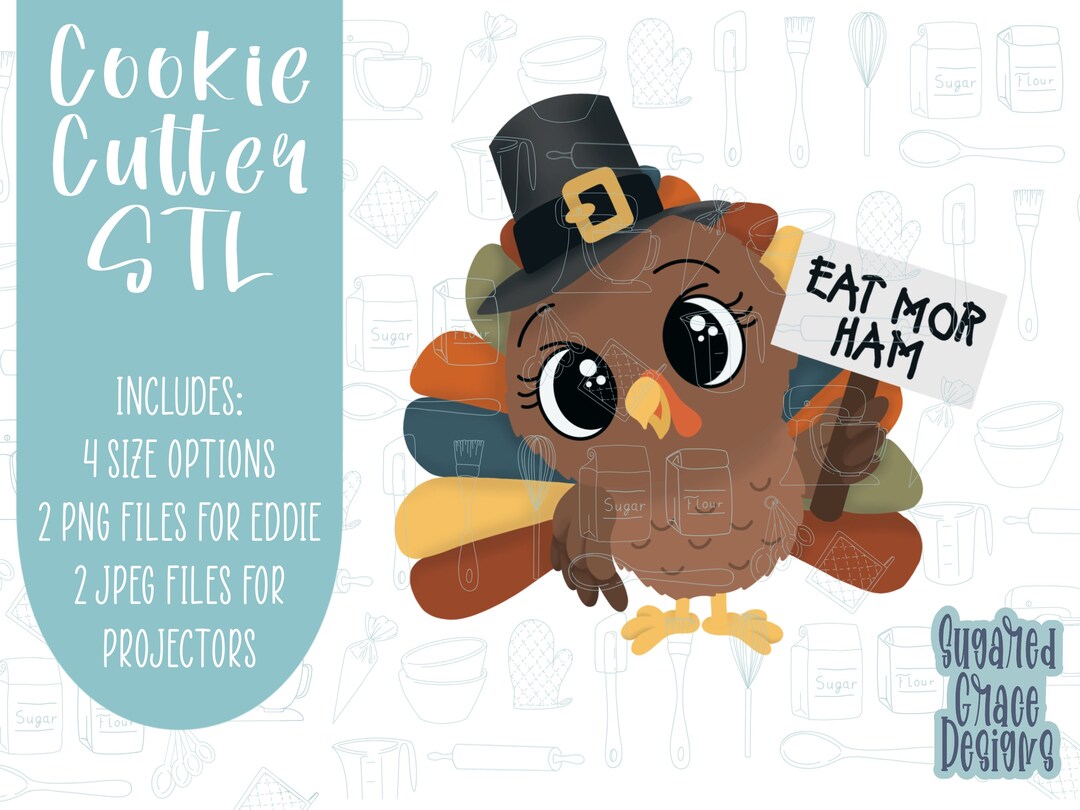 Pilgrim Turkey Cookie Cutter STL, Thanksgiving Pun (digital Download ...