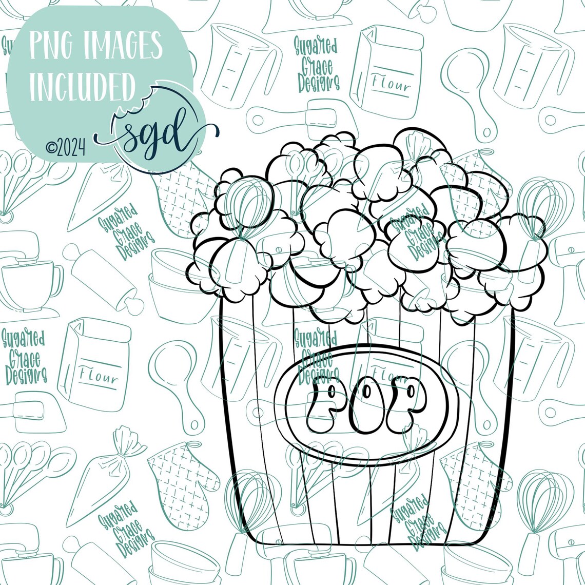 Popcorn Bucket Cookie Cutter STL Files With PNG Images - for 3D ...