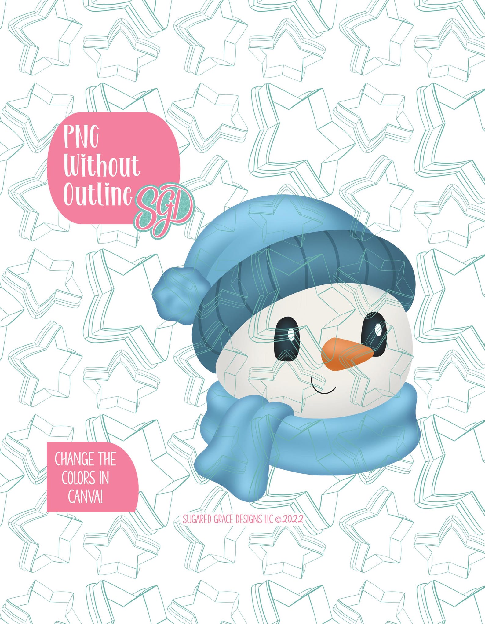 Editable Winter Snowman PNG Image Set for Edible Ink Printers - Hand ...