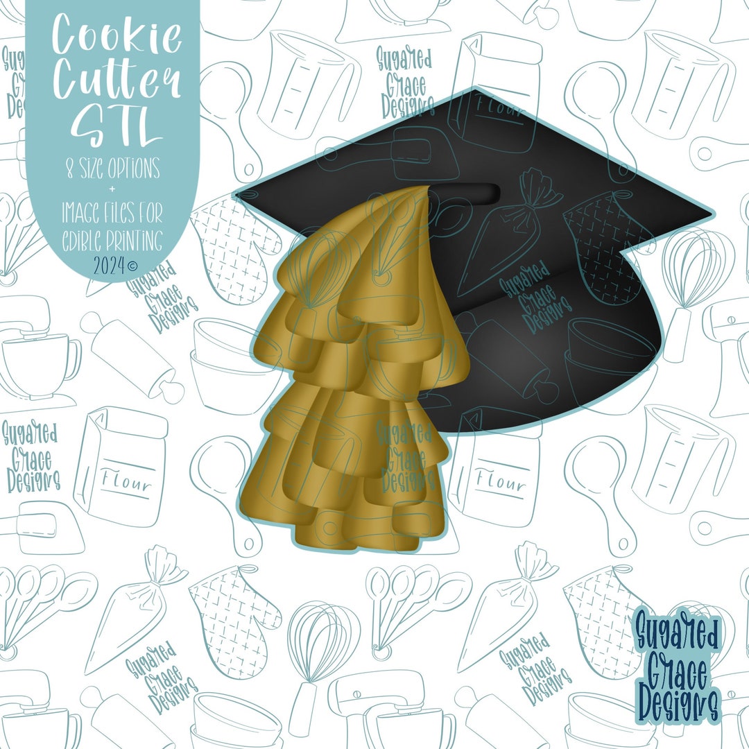Graduation Grad Cap With Tassel Cookie Cutter STL Files for 3D Printing ...