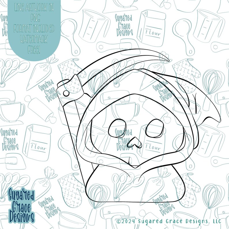Grim Reaper Cookie Cutter STL Files for 3D Printing With Matching ...