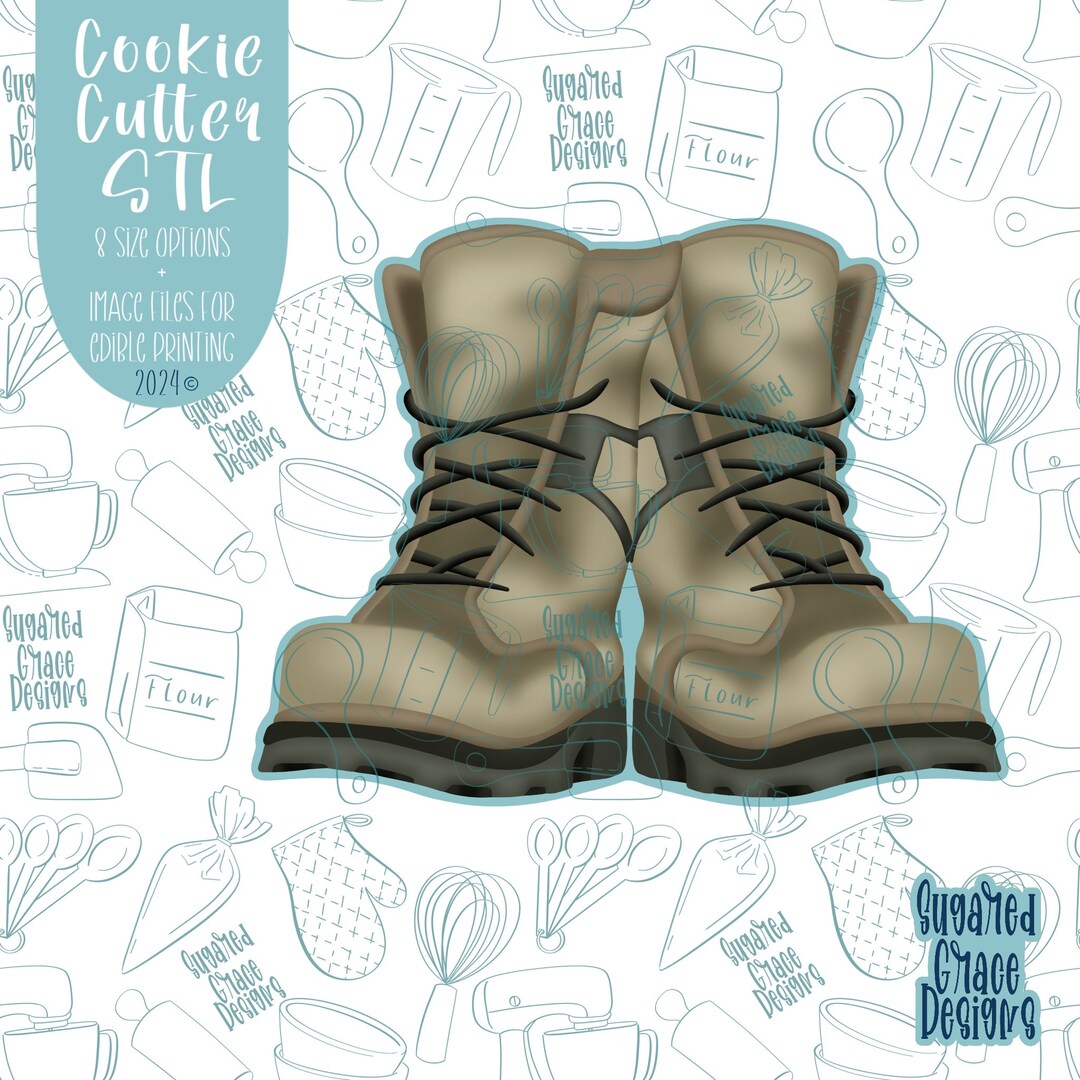 Army Military Combat Boots Cookie Cutter STL File for 3D Printing With ...