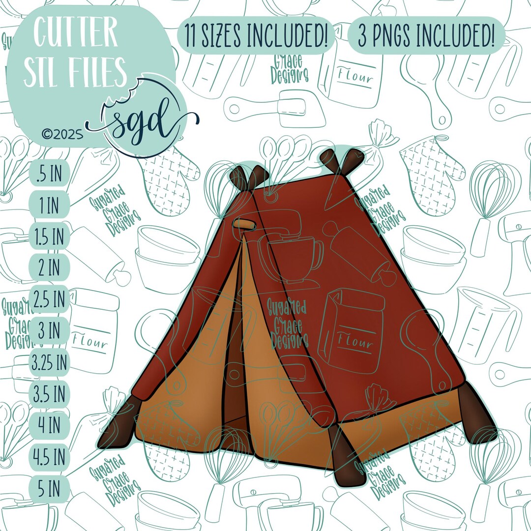 Tent Cookie Cutter STL Files for 3D Printing With Matching Printable ...