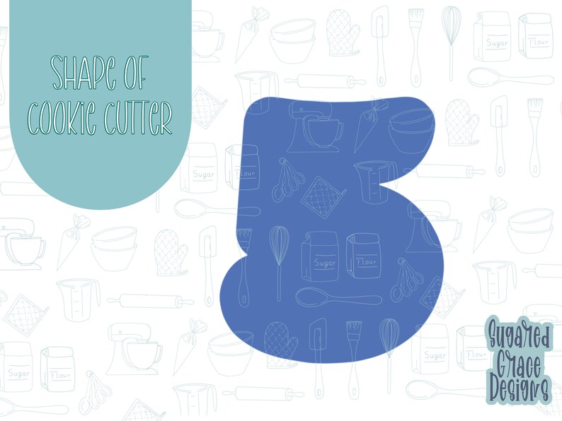 Number Five Cookie Cutter Stl, Png Image File, 3D Printing, Instant ...